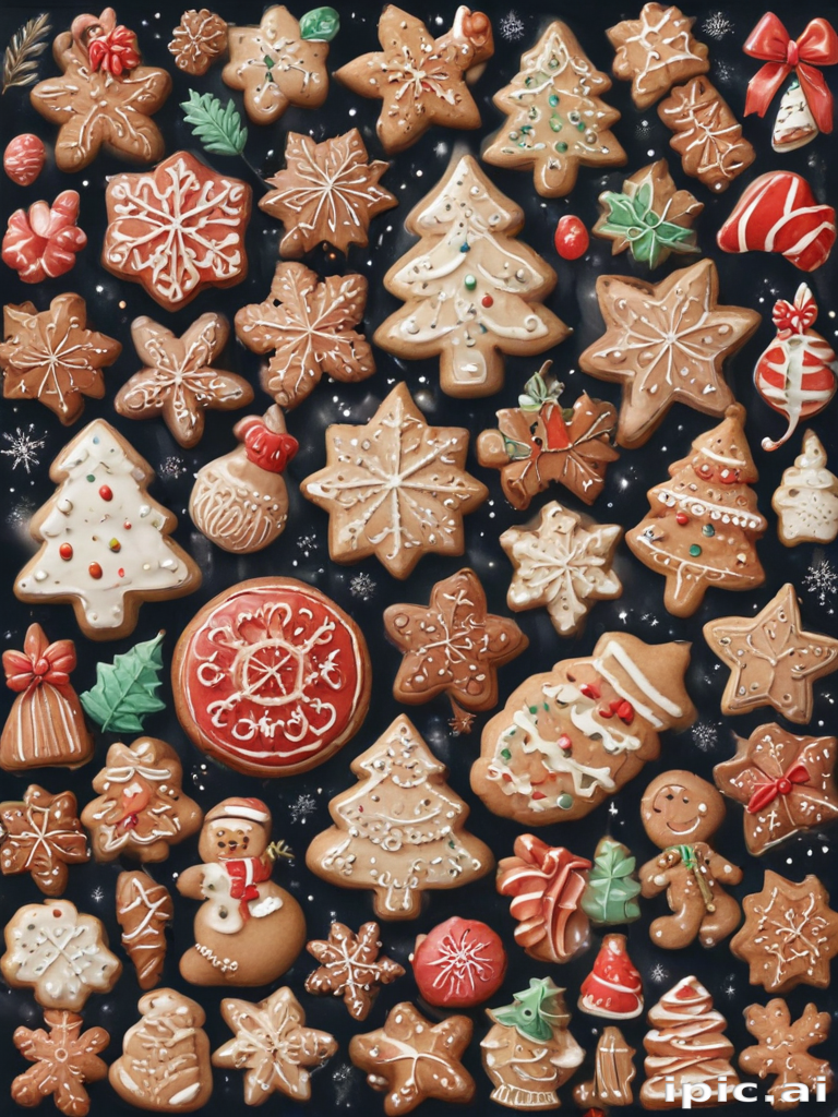Deliciously Festive Assortment of Christmas-Themed Gingerbread Cookies ...