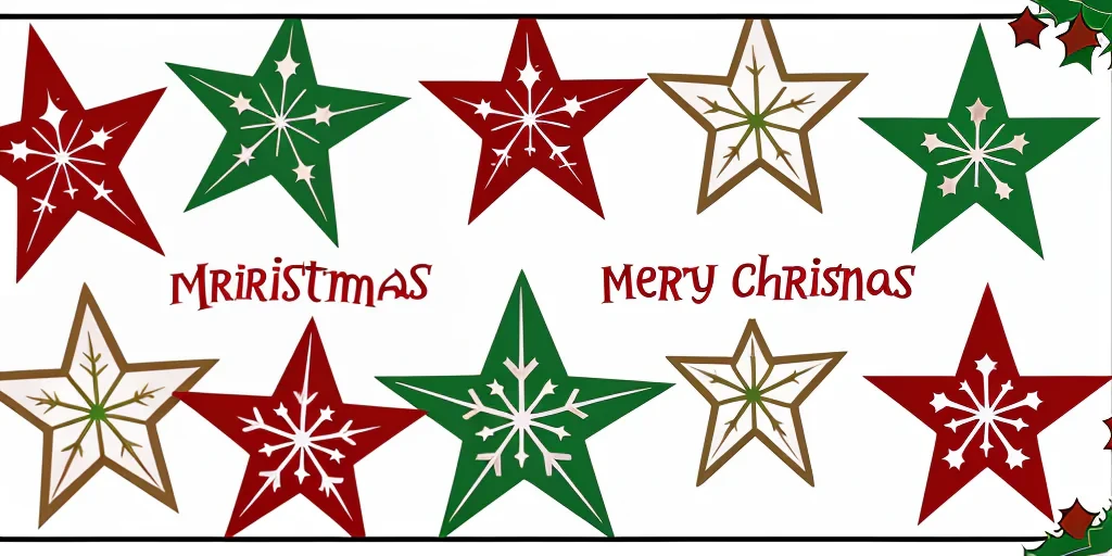Colorful Christmas Stars with Festive Greetings and Cheerful Design ...