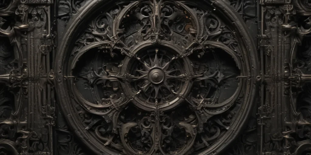 Intricate Gothic Design Featuring Elaborate Patterns and Symmetrical ...