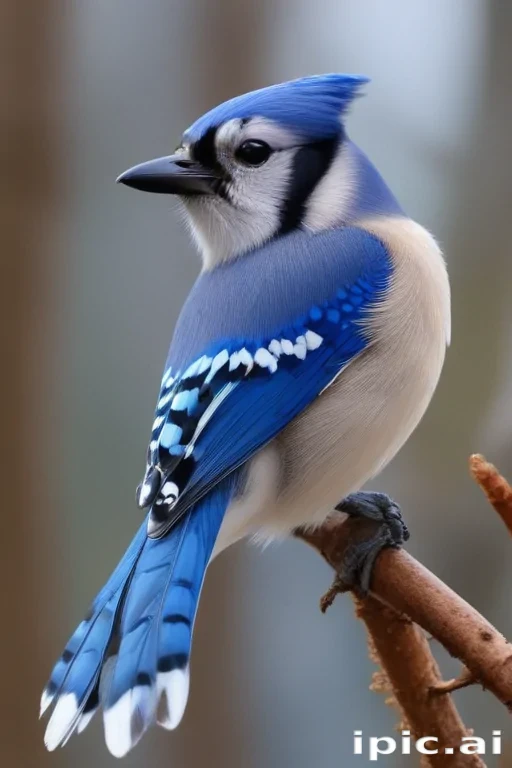 A Beautiful Blue Jay Perched Gracefully on a Branch in Nature.