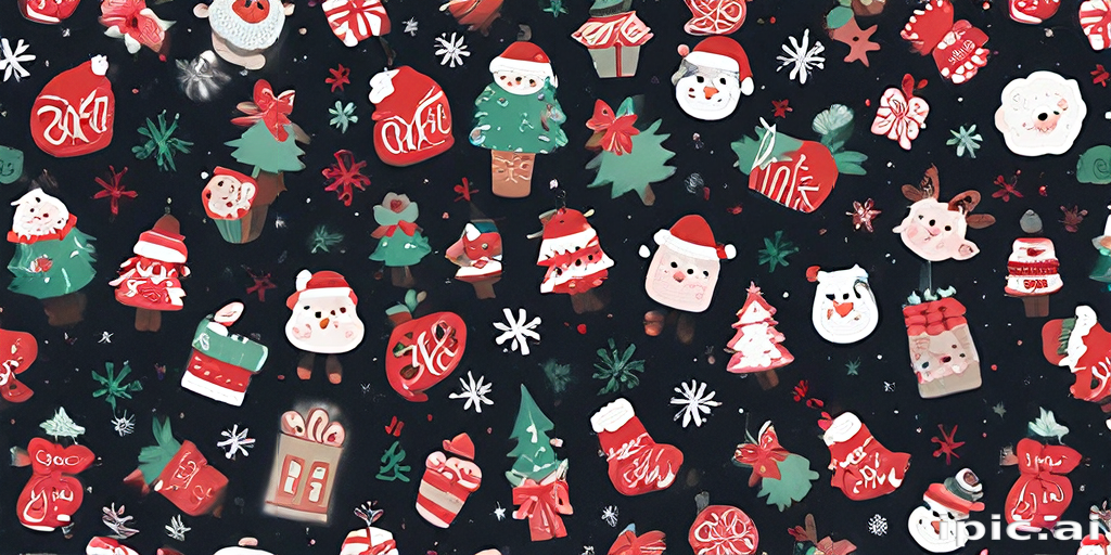 Colorful Festive Pattern Featuring Santa, Christmas Trees, and Holiday ...