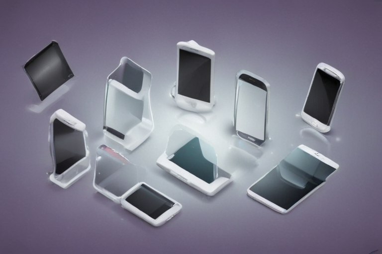 realistic electronic devices floating, high quality