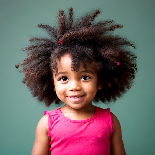 Toddler with afro hair outside