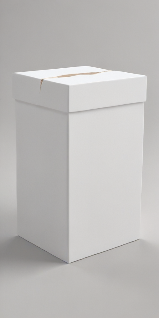 A Plain White Box with a Slight Crack on Its Surface.