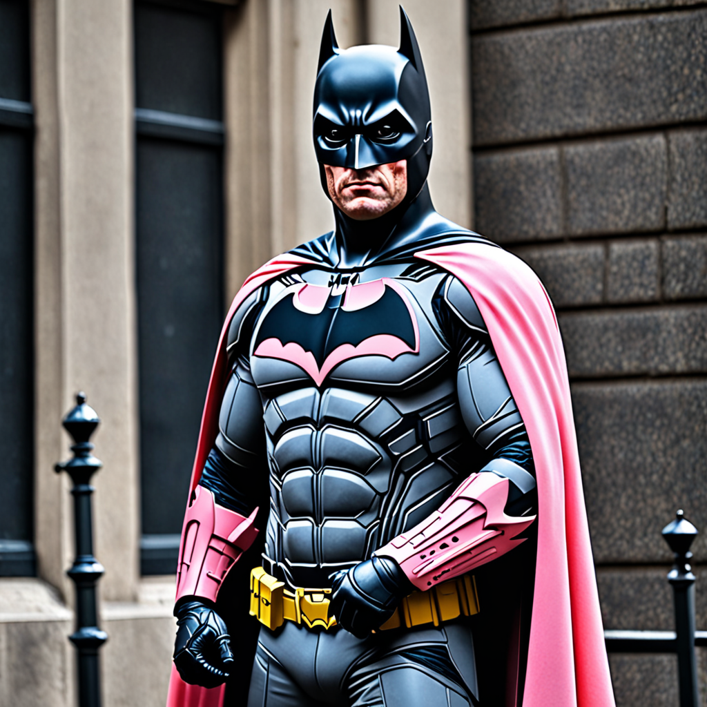 Batman com traje rosa