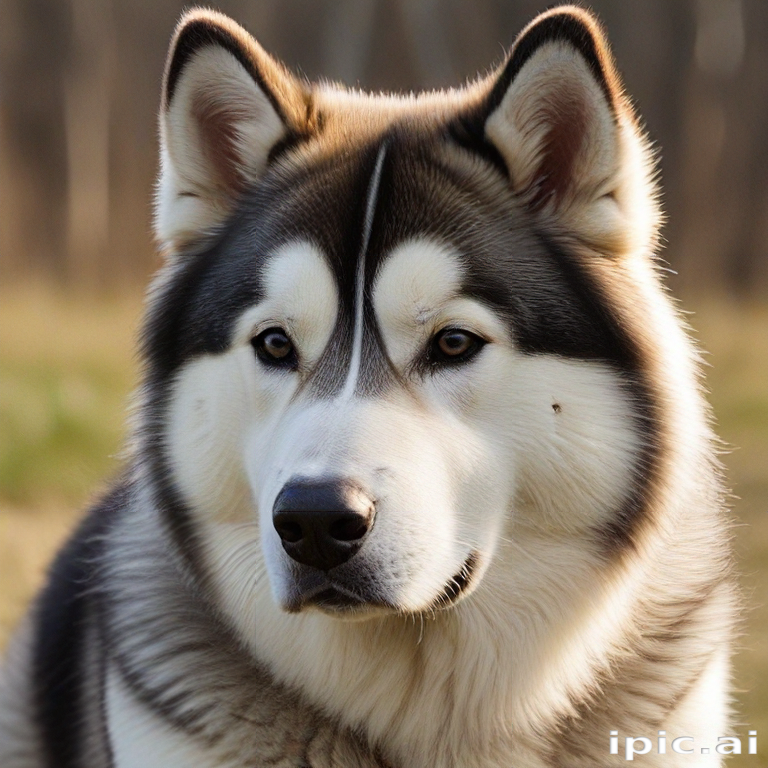 A Majestic Siberian Husky Posing Gracefully in a Natural Outdoor Setting