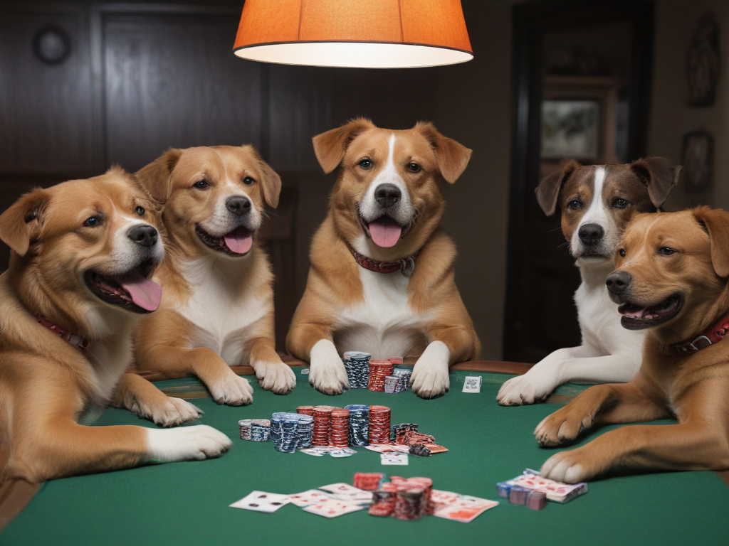 dogs playing poker