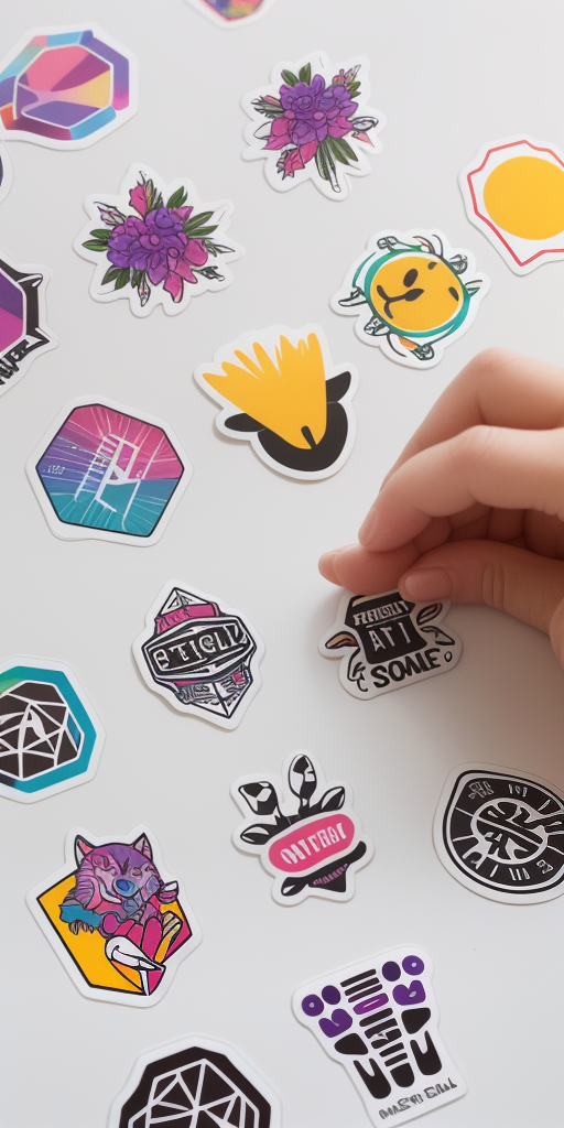 A Colorful Collection of Creative Stickers Spread Across a White Surface.