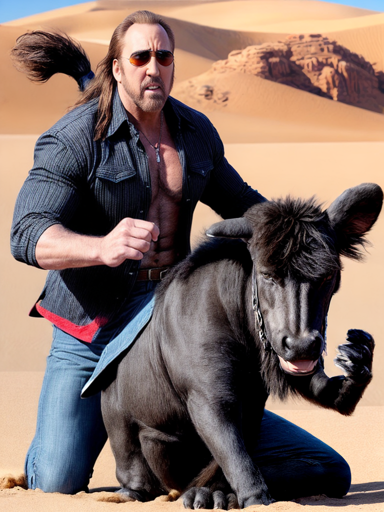 Pro wrestling buff Undertaker Nicholas Cage in the desert