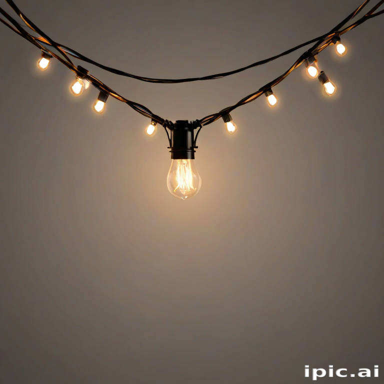 Warm and Inviting String Lights Brightening a Cozy Indoor Space