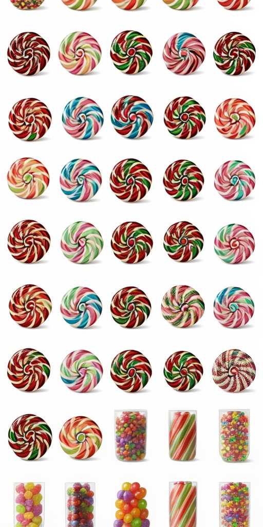 Colorful Array of Swirled Lollipops and Bright Candy Jars Displayed ...