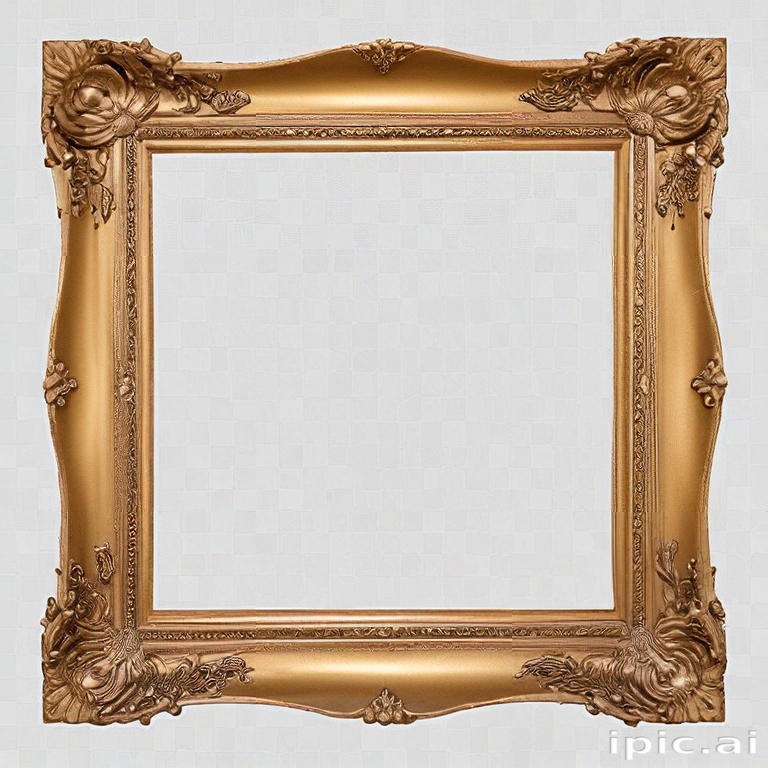 Elegant Vintage Picture Frame with Intricate Details and Golden Finish