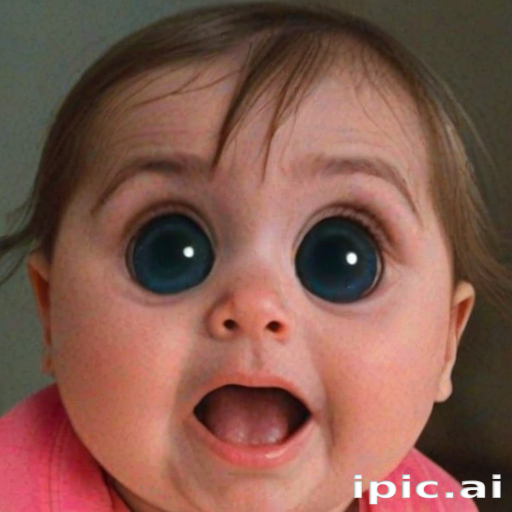 Adorable Baby with Oversized Eyes Expressing Pure Joy and Surprise