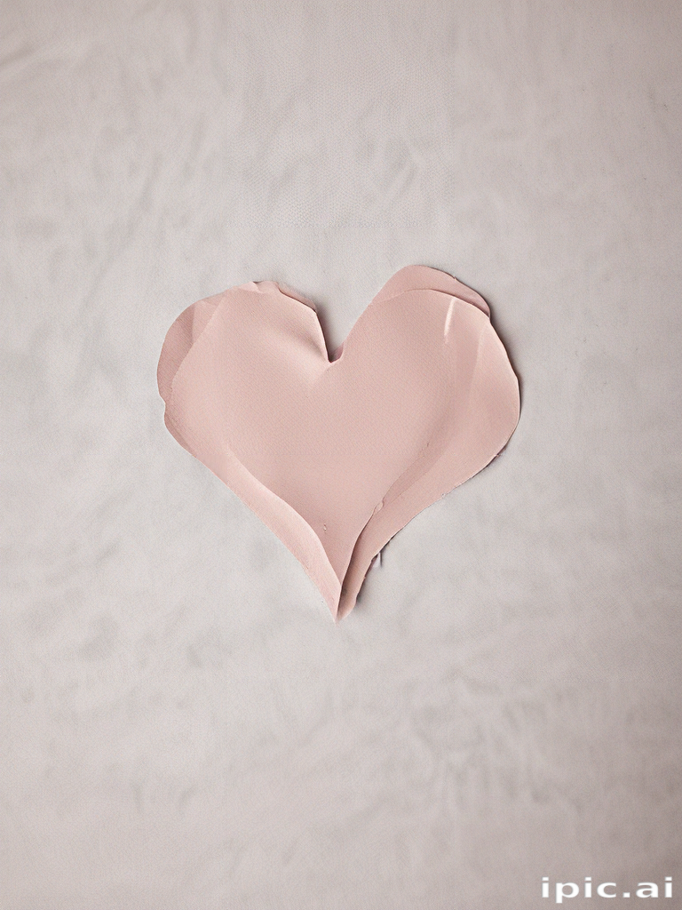 Delicate Pink Heart Cutout against a Soft, Neutral Background