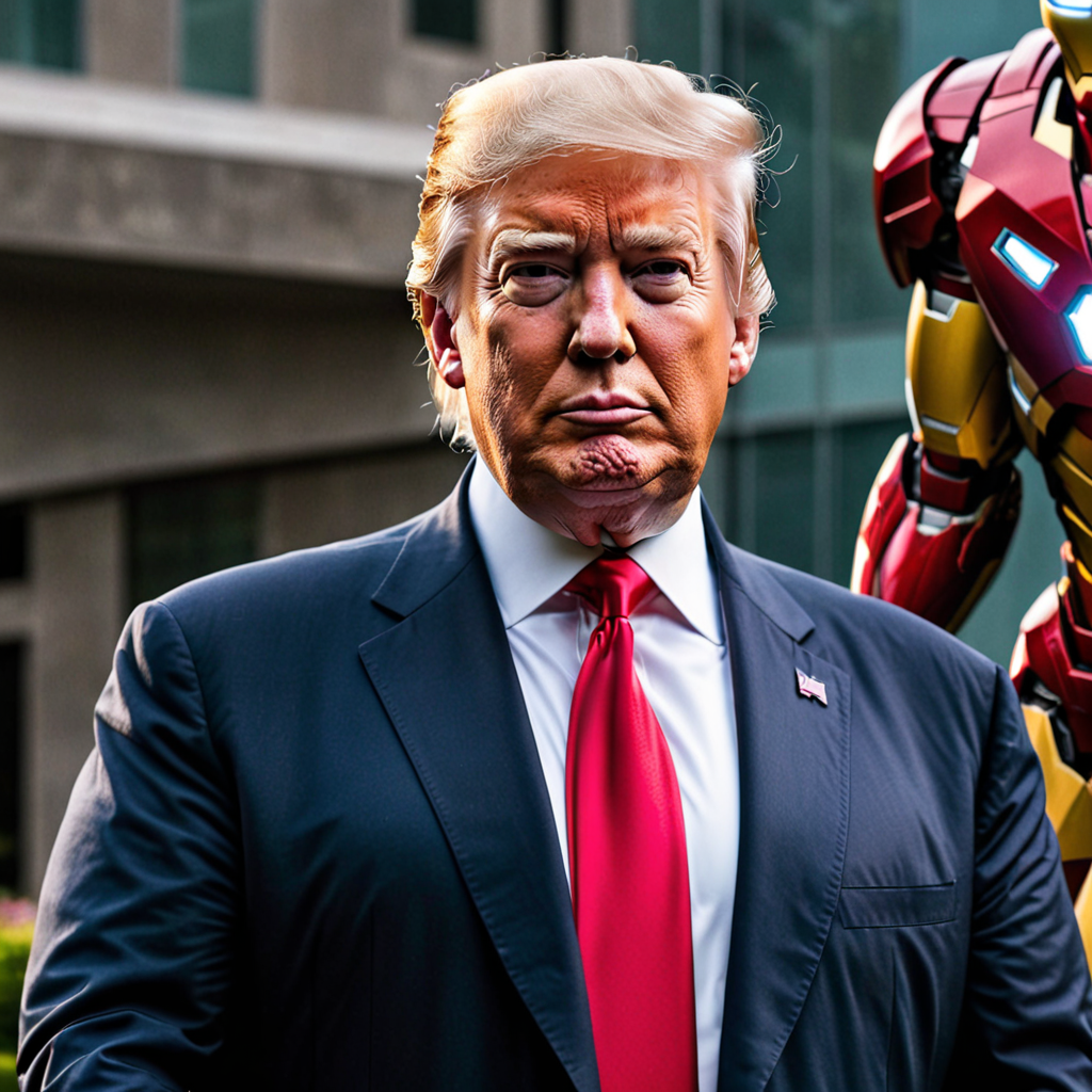 Donald Trump mix with iron man