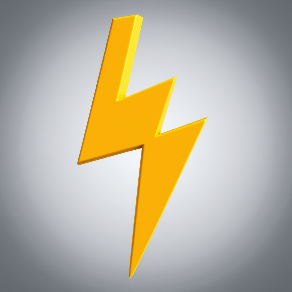 Bright Yellow Lightning Bolt Symbol Against a Subtle Gray Background.