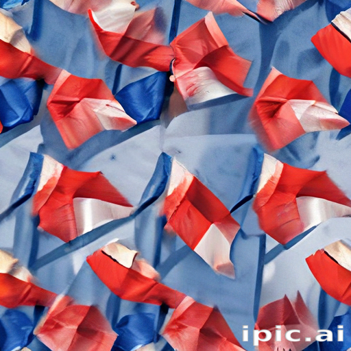 Colorful French Flags Dancing in the Breeze Against a Blue Sky.