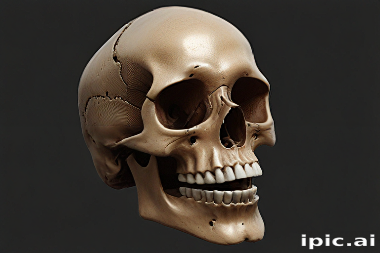 Realistic 3D Rendering of a Human Skull with Detailed Features
