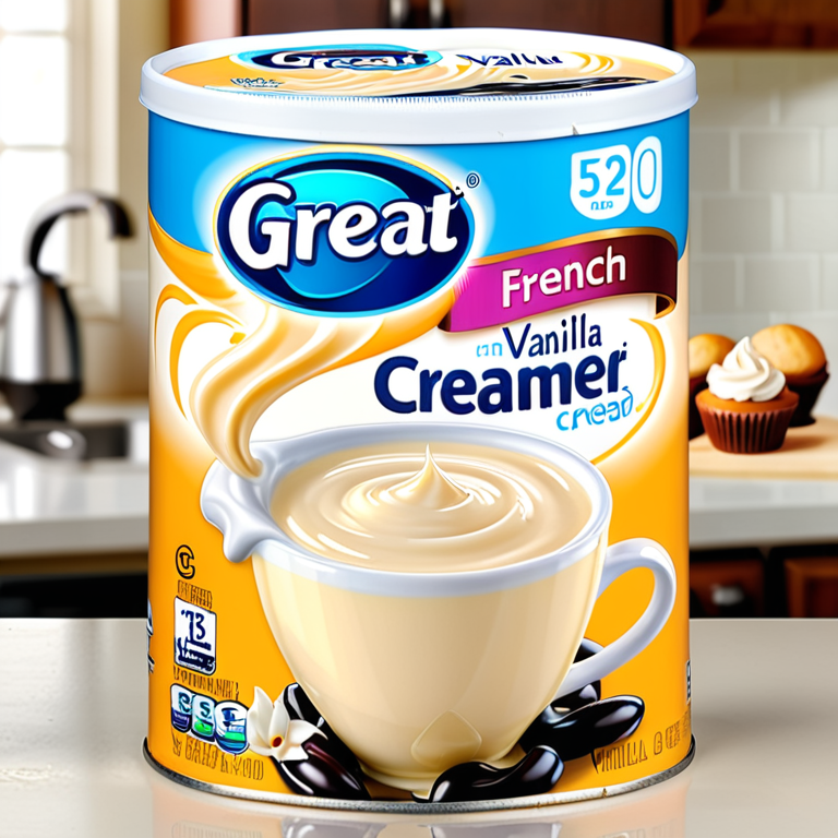 Great Value French Vanilla Creamer Bottle in a Bright Kitchen Setting
