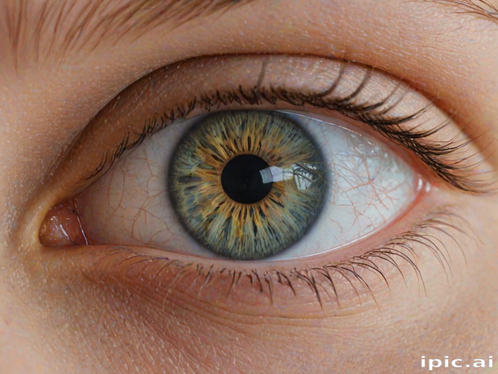 Close-up of a Striking Eye Featuring Unique Colors and Patterns.