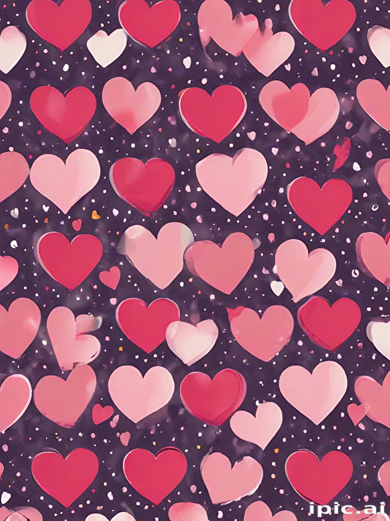 A Colorful Pattern of Hearts on a Dark Background Celebrating Love.