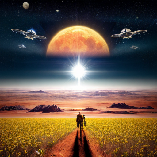 Plains on an alien planet with two suns with a heard of alien creatures ...