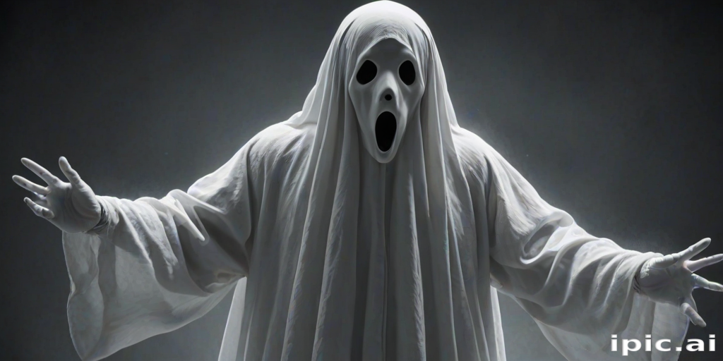 Spooky Ghost Emerges from Shadows, Hauntingly Glowing in the Dark