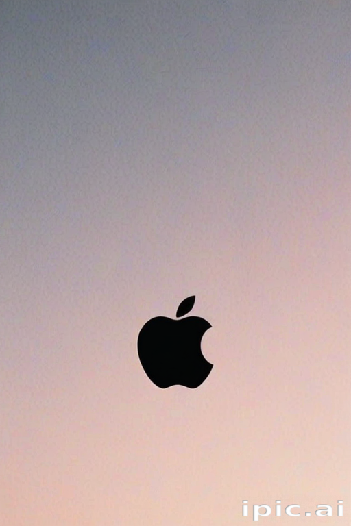 Minimalist Apple Logo Against a Soft Gradient Background in Pastel Colors