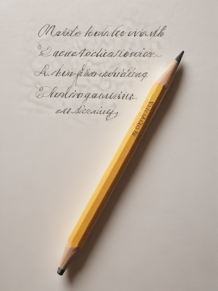 pencil on paper with cursive writing dim