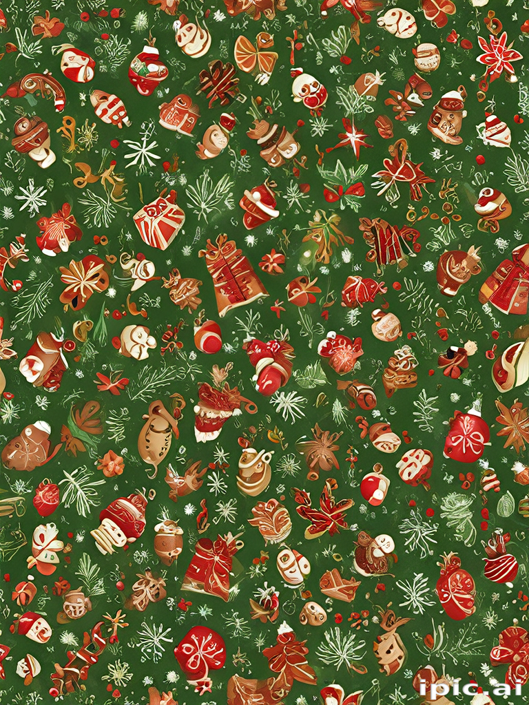 Festive Holiday Patterns Featuring Ornaments, Gifts, and Seasonal ...