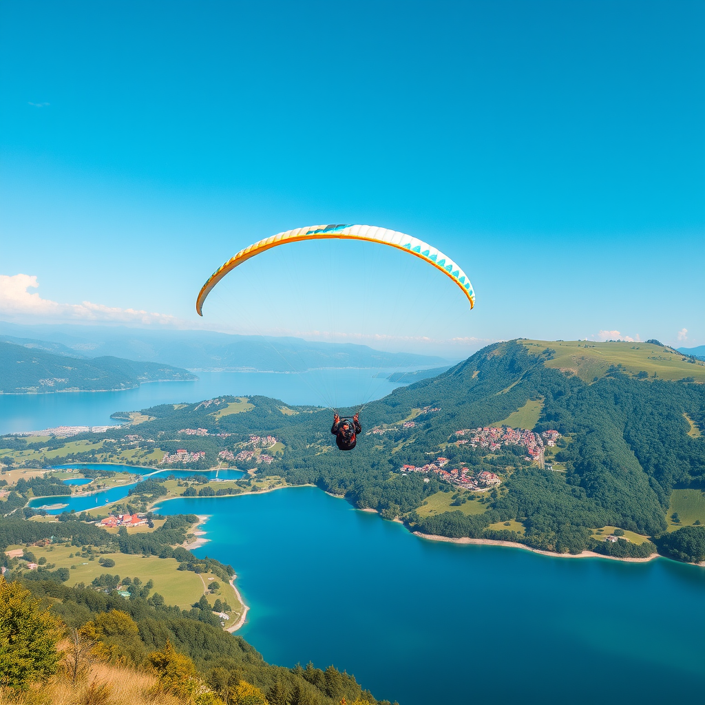 Thrilling Adventure: Paraglider Soars Above Stunning Lakes and ...