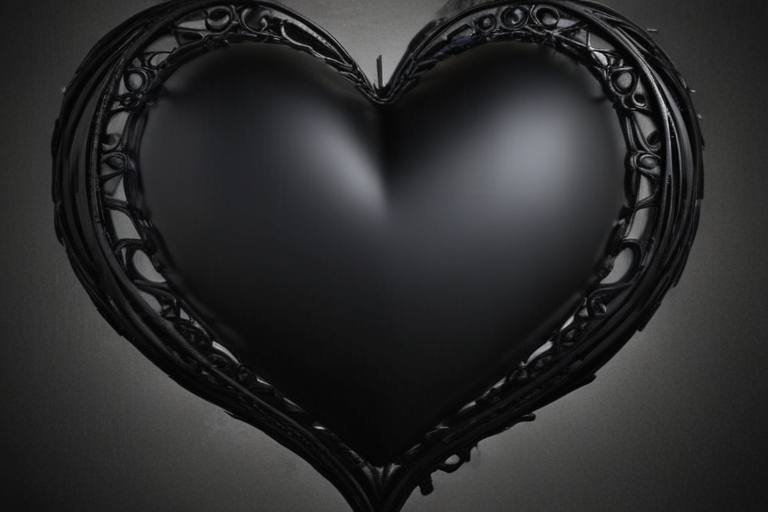 Intricate Black Heart Design with Elegant Swirls and Patterns ...
