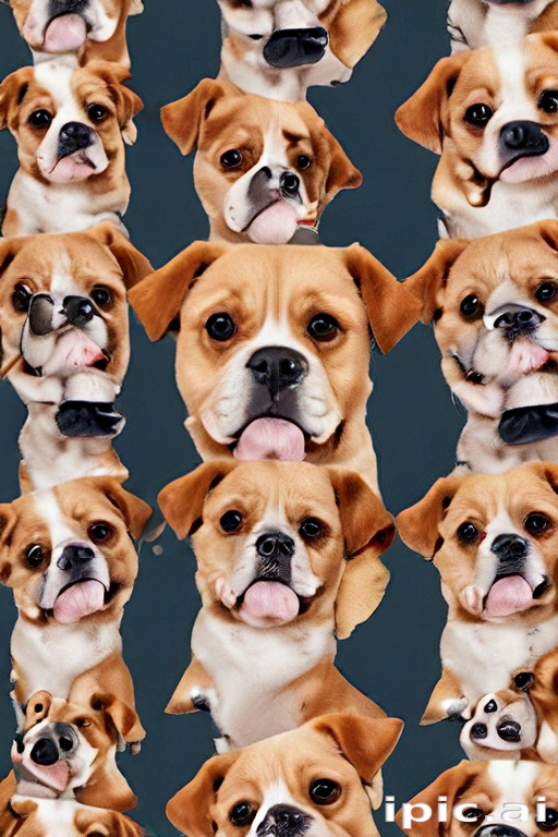 A Playful Collage of Adorable Dogs with Different Expressions and Poses