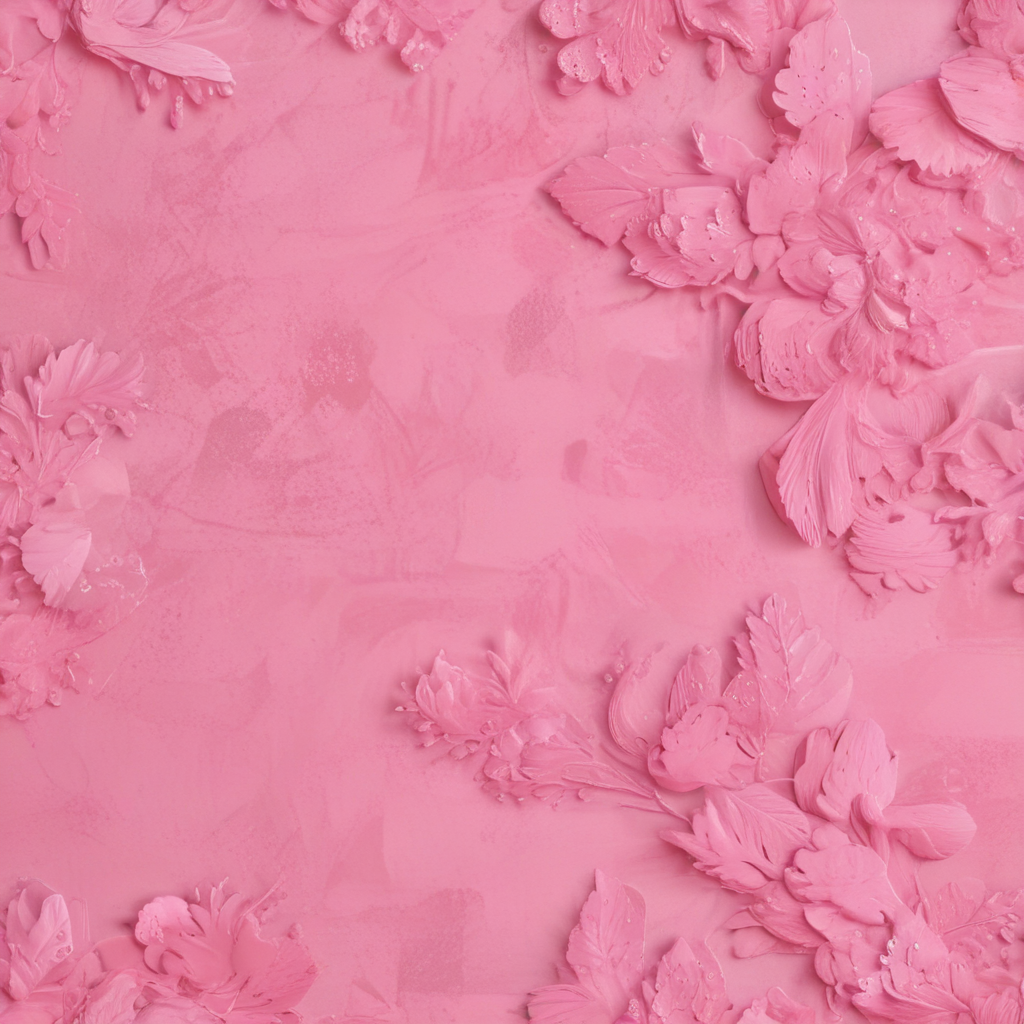 Beautifully Textured Pink Floral Background with Delicate Petals and Leaves