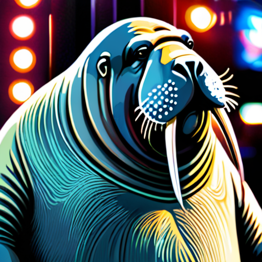 big walrus in a night club