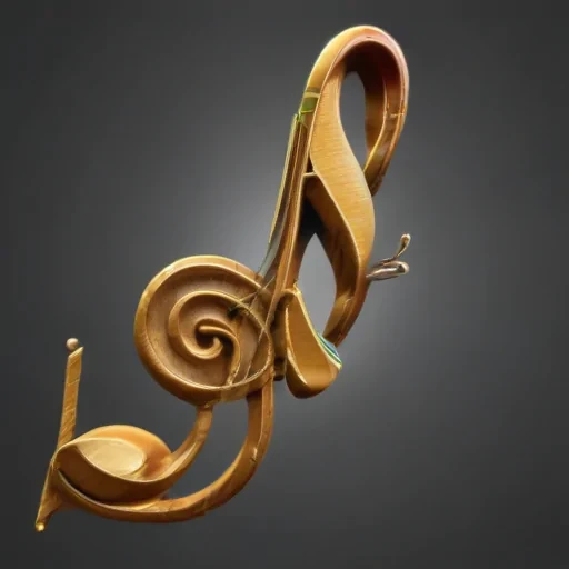 Intricate Wooden Musical Note Sculpture Capturing the Essence of Harmony