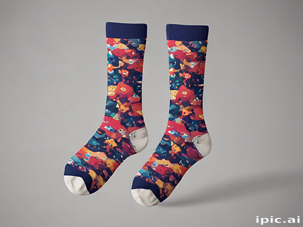 Colorful Cartoon-Inspired Socks Featuring a Vibrant Pattern of Playful ...