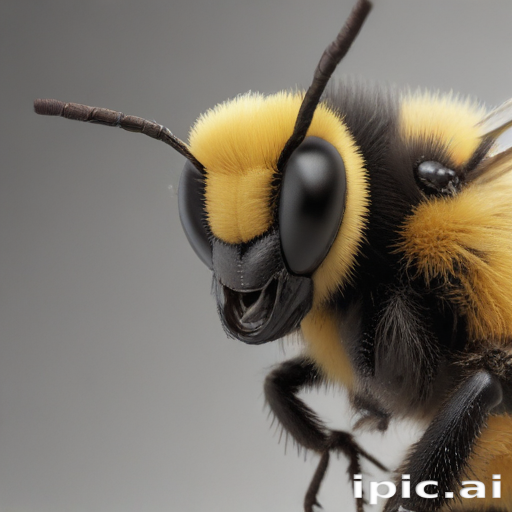 Close-Up of a Bumblebee Showcasing Its Distinctive Yellow and Black Fur