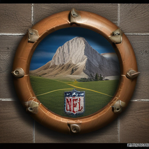 Mountain Landscape Framed with NFL Logo in a Rustic Style