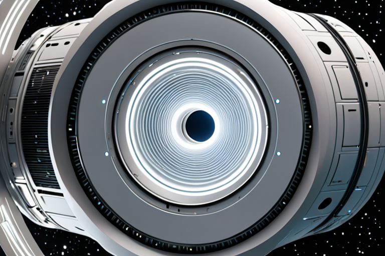 white cylindrical spaceship in a the space