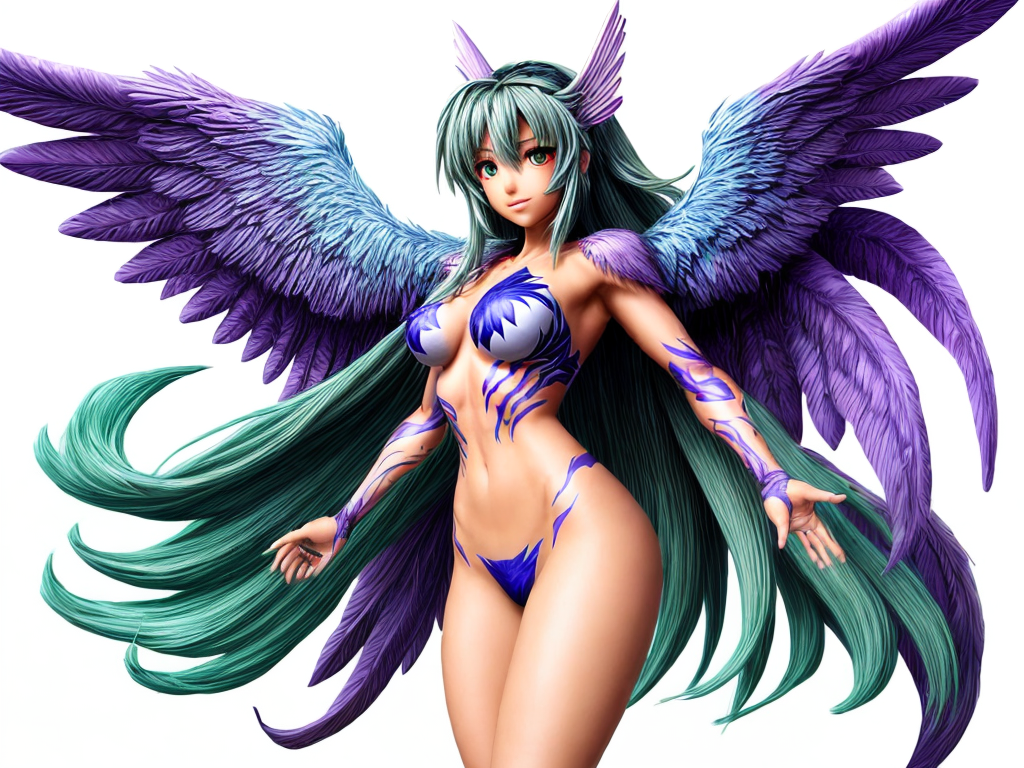 right side angel, wings, flying, attractive, high definition, uncovered, facing front, body ...