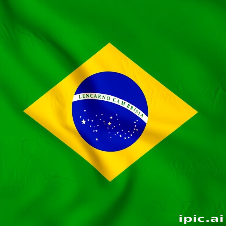 Vibrant Brazilian Flag Displaying National Colors and Iconic Symbols of ...