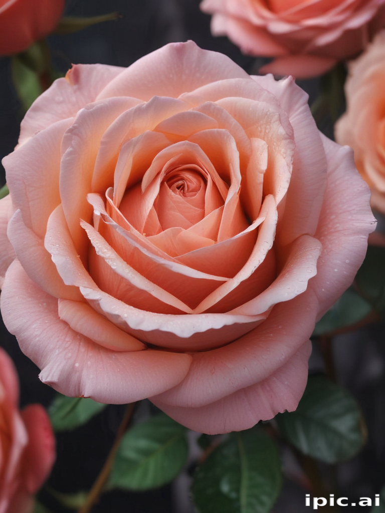 A Beautiful Close-Up of a Soft Pink Rose with Delicate Petals.