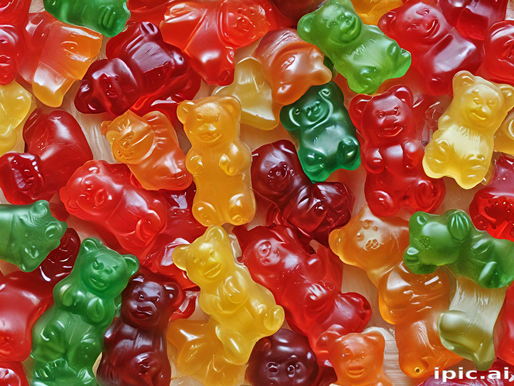 A Colorful Array of Gummy Bears in Assorted Flavors and Shapes.