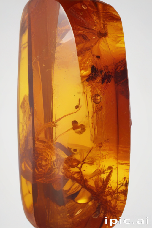 Fossilized Insect Encased in Beautiful Amber Gemstone with Natural Details