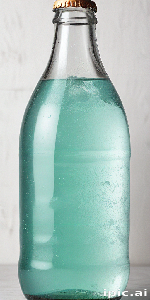 A Refreshing Bottle of Sparkling Water with a Light Blue Tint