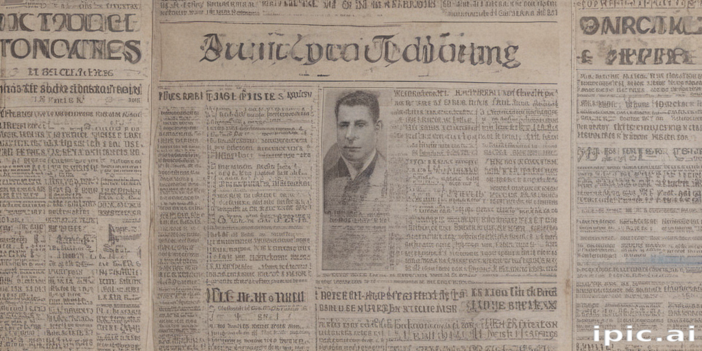 Historic Newspaper Featuring a Prominent Figure and Important Articles ...