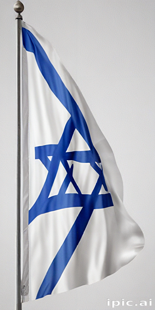 Israeli Flag Displaying the Star of David on a Flagpole