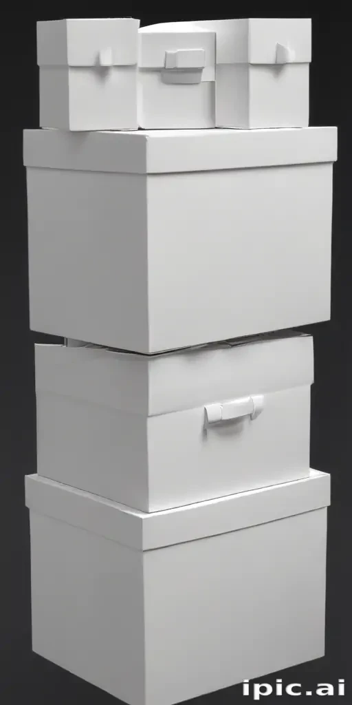 Stack of White Storage Boxes for Organizing and Decluttering Spaces