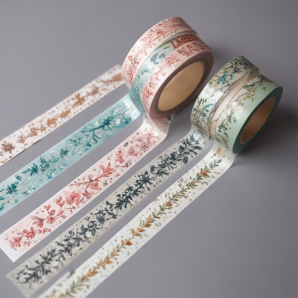 Beautifully Designed Washi Tapes Featuring Floral Patterns in Soft ...